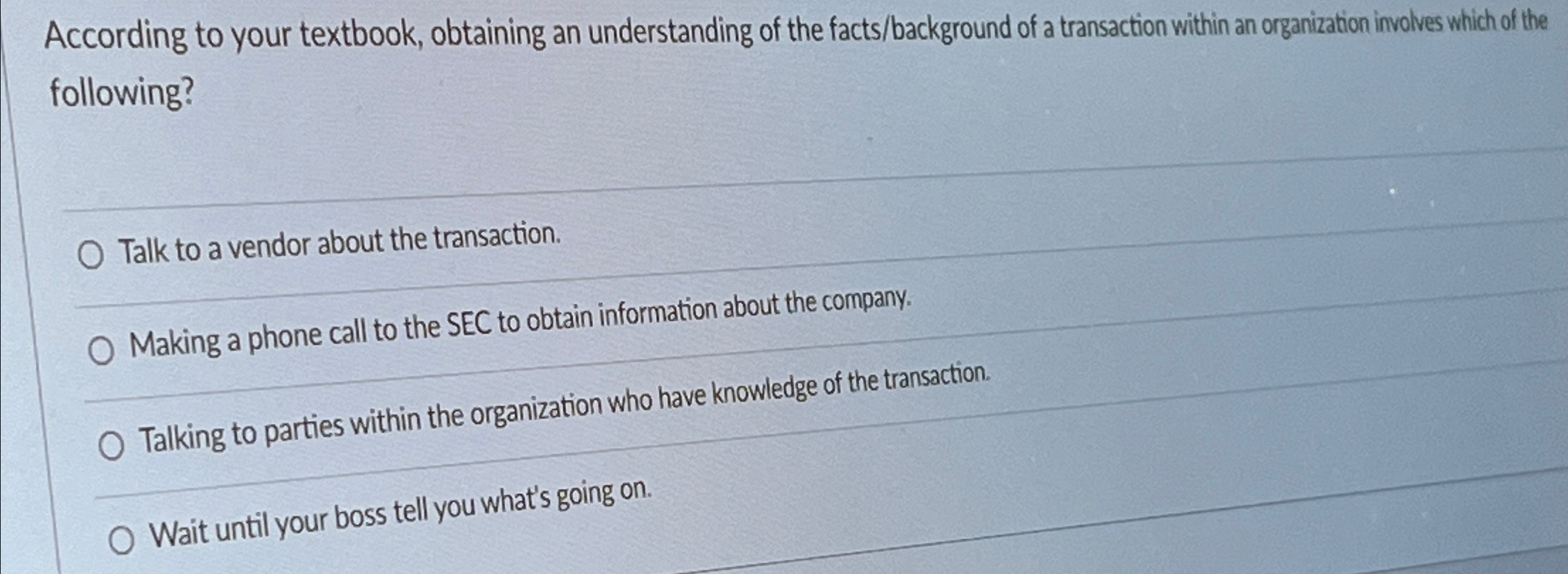 Solved According to your textbook, obtaining an | Chegg.com