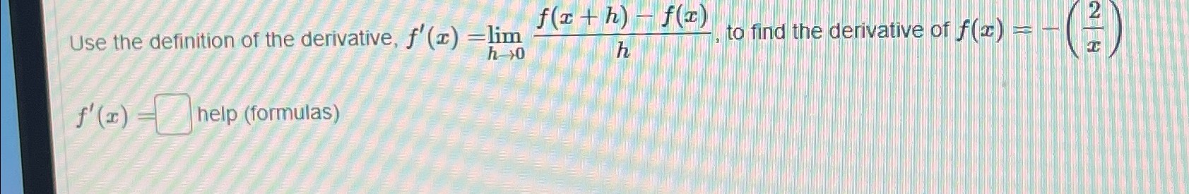 Solved Use the definition of the derivative, | Chegg.com