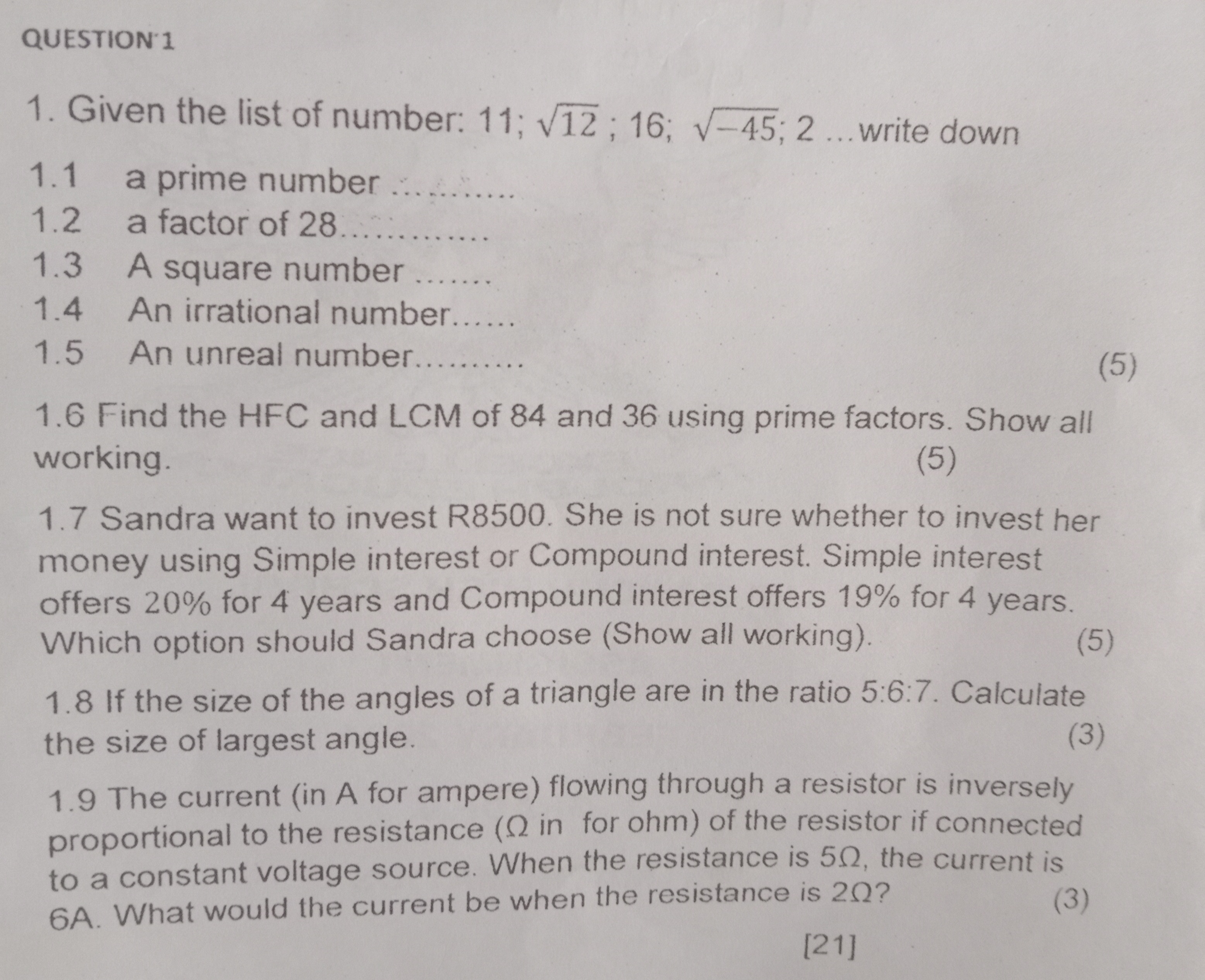 Solved QUESTION 1Given the list of number: | Chegg.com