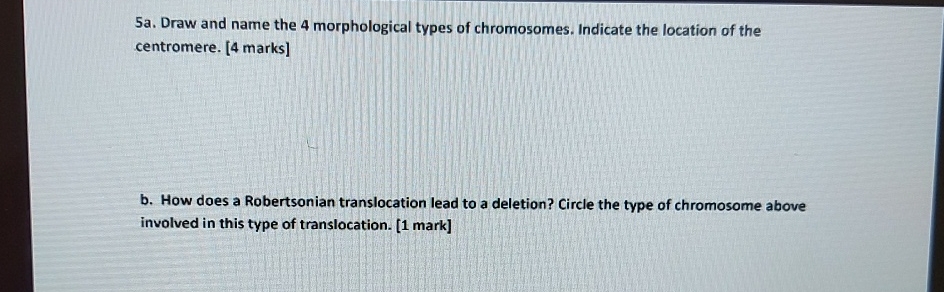 Solved 5a. ﻿Draw and name the 4 ﻿morphological types of | Chegg.com