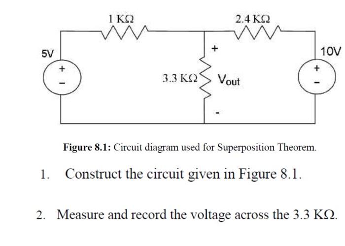 Solved 1 KO2 2.4 KO M + 5V 10V + + 3.3 ΚΩ Vout Figure 8.1: | Chegg.com