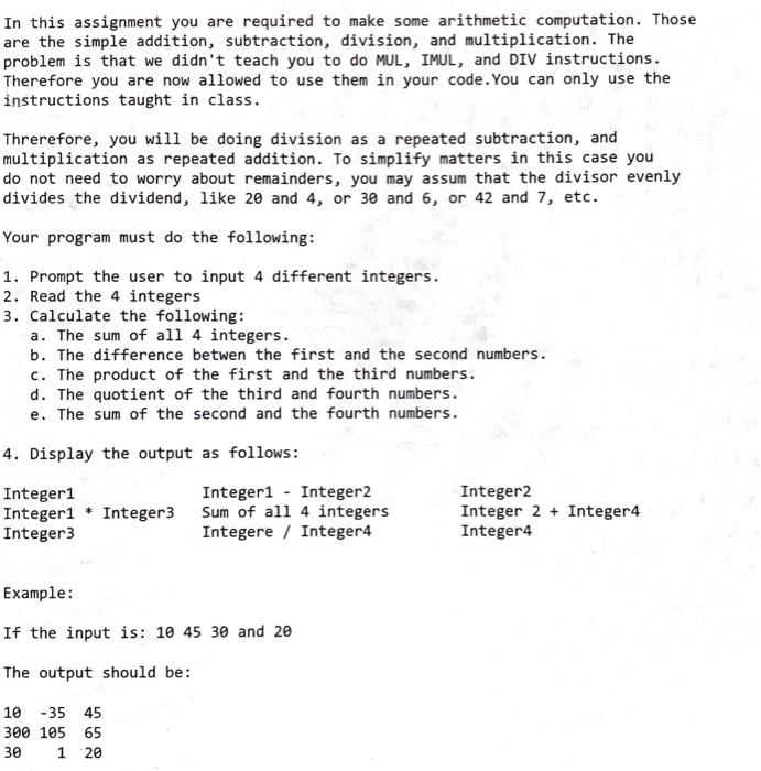 Solved Create assembly code using 32bit registers. and | Chegg.com