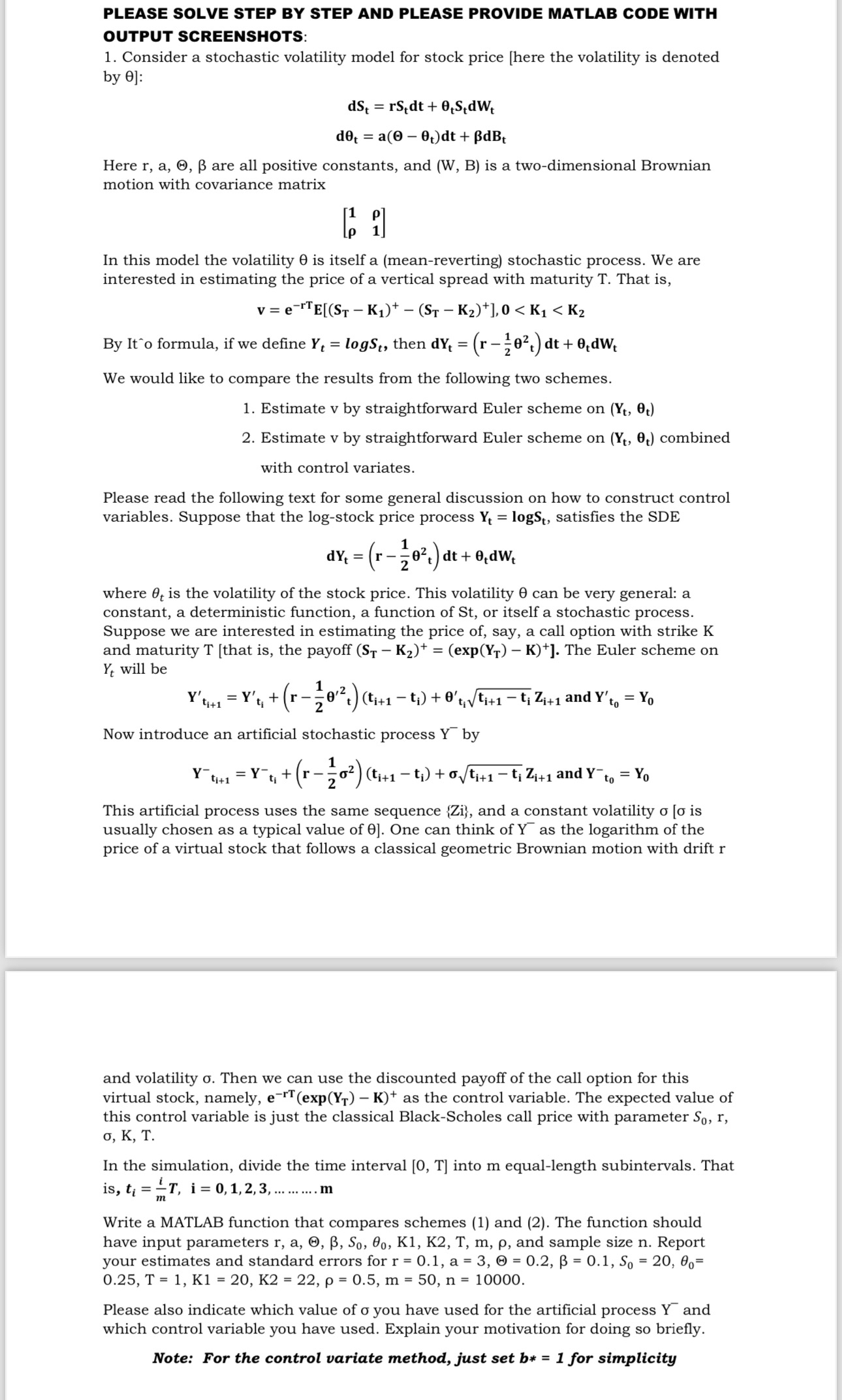 Solved Please Solve Step By Step And Please Provide Matlab 