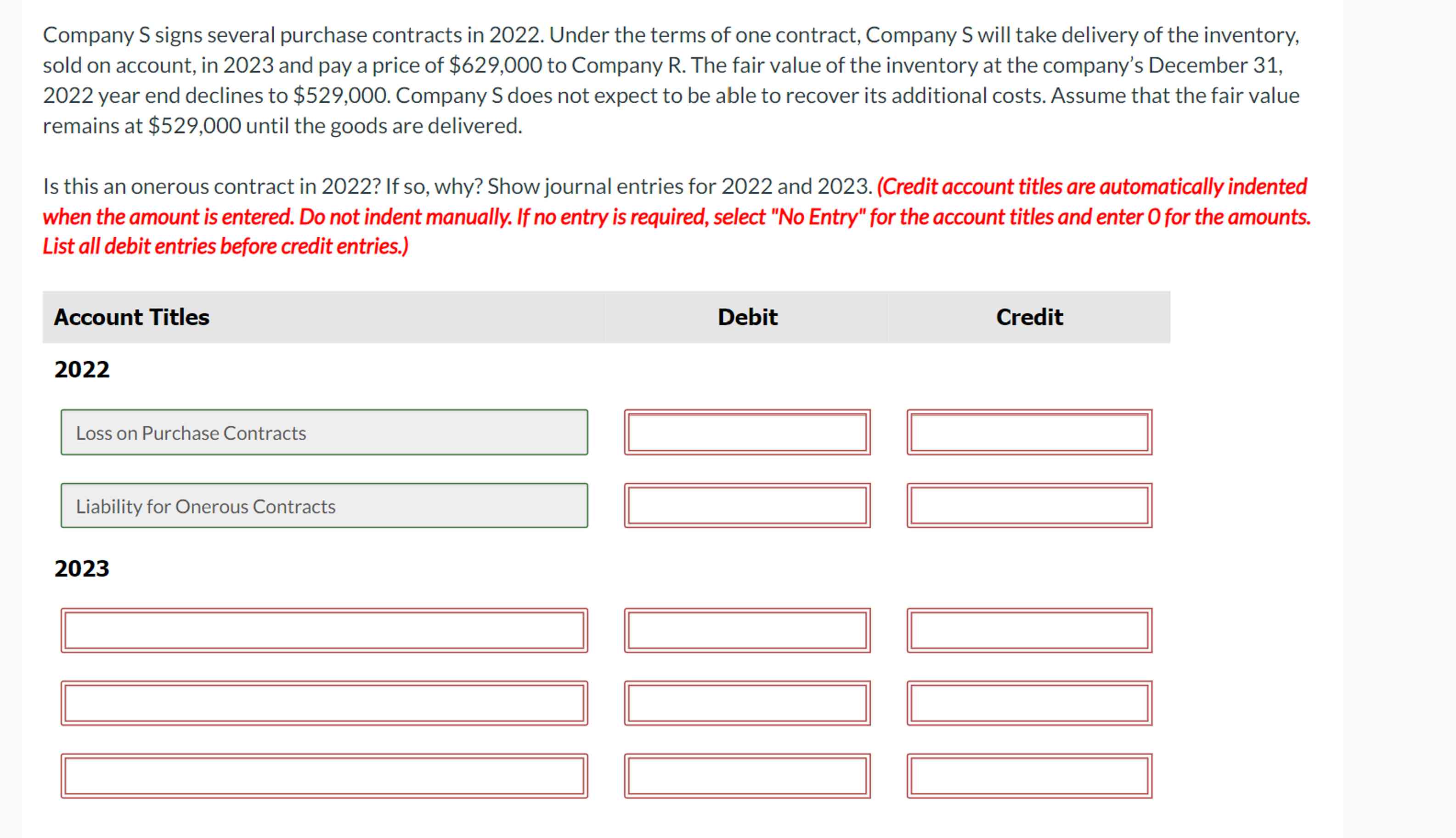 Solved Company S signs several purchase contracts in 2022. | Chegg.com