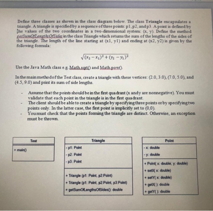 Solved Define three classes as shown in the class diagram | Chegg.com
