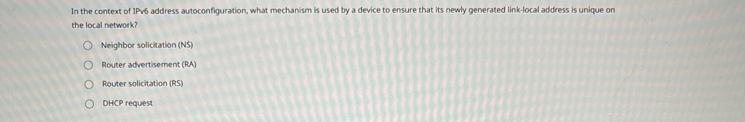 Solved In the context of IPv6 ﻿address autoconfiguration, | Chegg.com