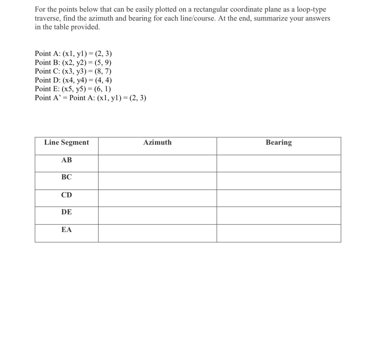 Solved Civil Engineering: Engineering Surveying Please solve | Chegg.com