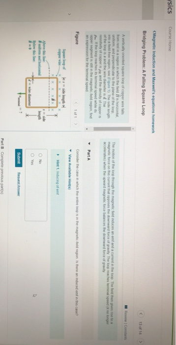 Solved sics Course Home Review Constant A vertically | Chegg.com