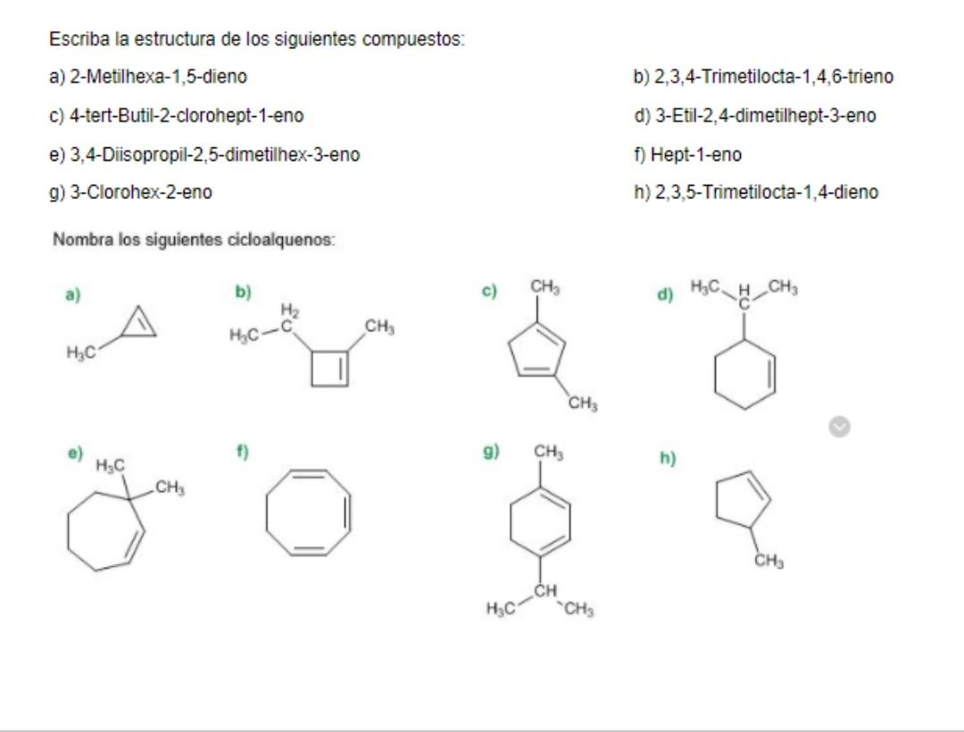 Solved Escriba La Estructura De Los Siguientes Compuestos Chegg