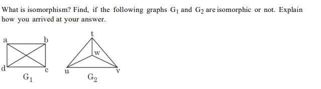 Solved What is isomorphism? Find, if the following graphs G1 | Chegg.com