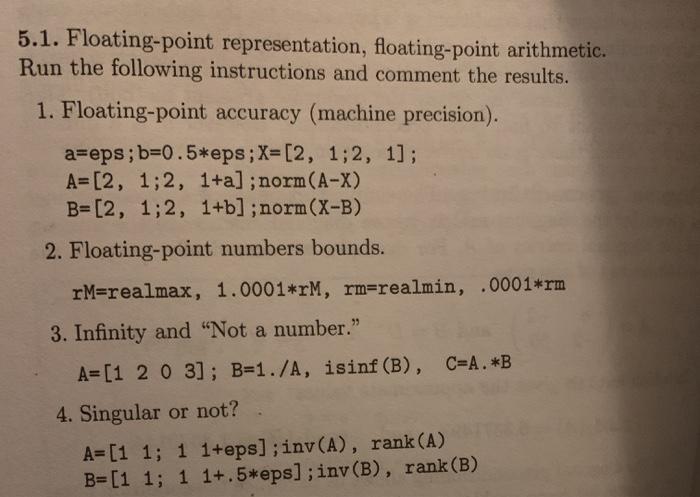 Solved 5.1. Floating-point representation, floating-point | Chegg.com