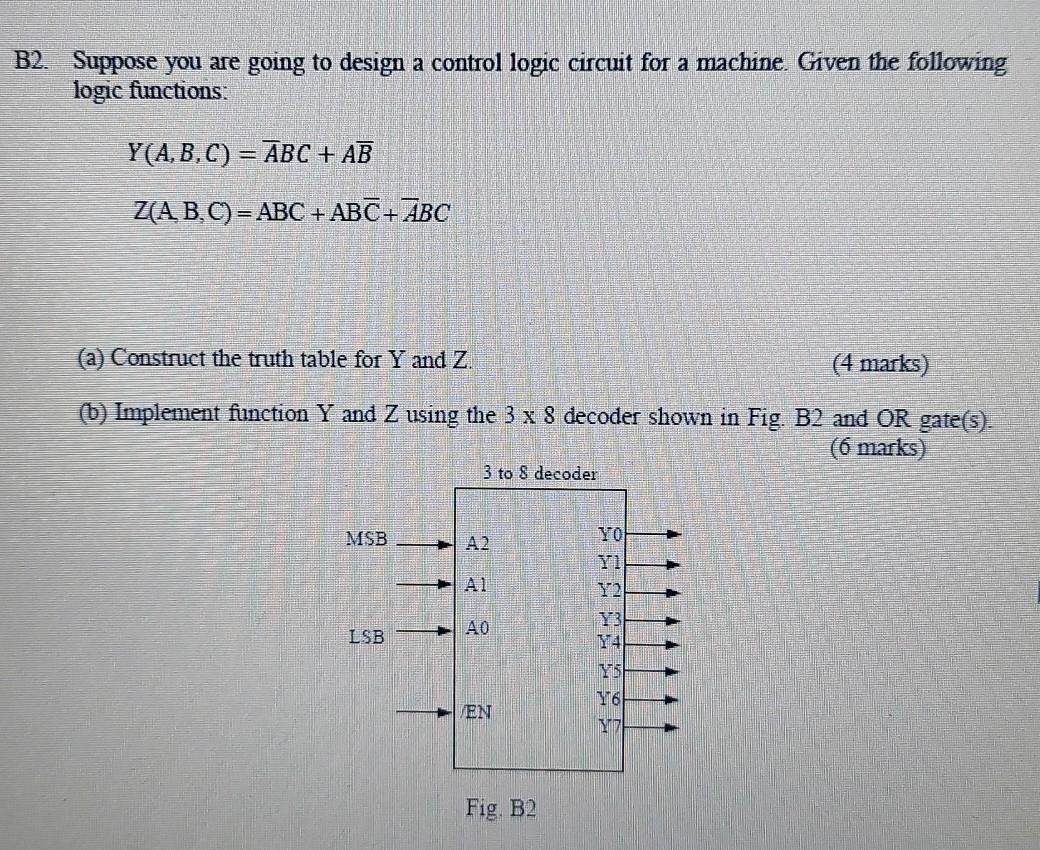 Solved B2. Suppose you are going to design a control logic | Chegg.com Solved B2. Suppose you are going to design a control logic | Chegg.com