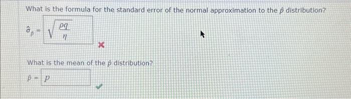 Solved What is the formula for the standard error of the | Chegg.com