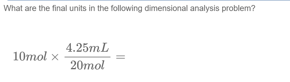 What are the final units in the following dimensional | Chegg.com