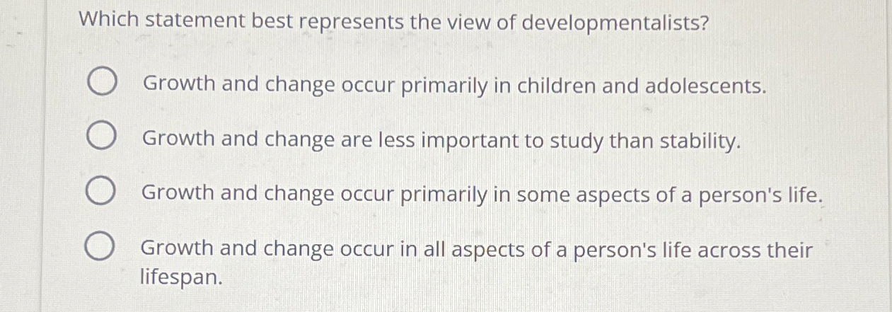 Solved Which statement best represents the view of | Chegg.com