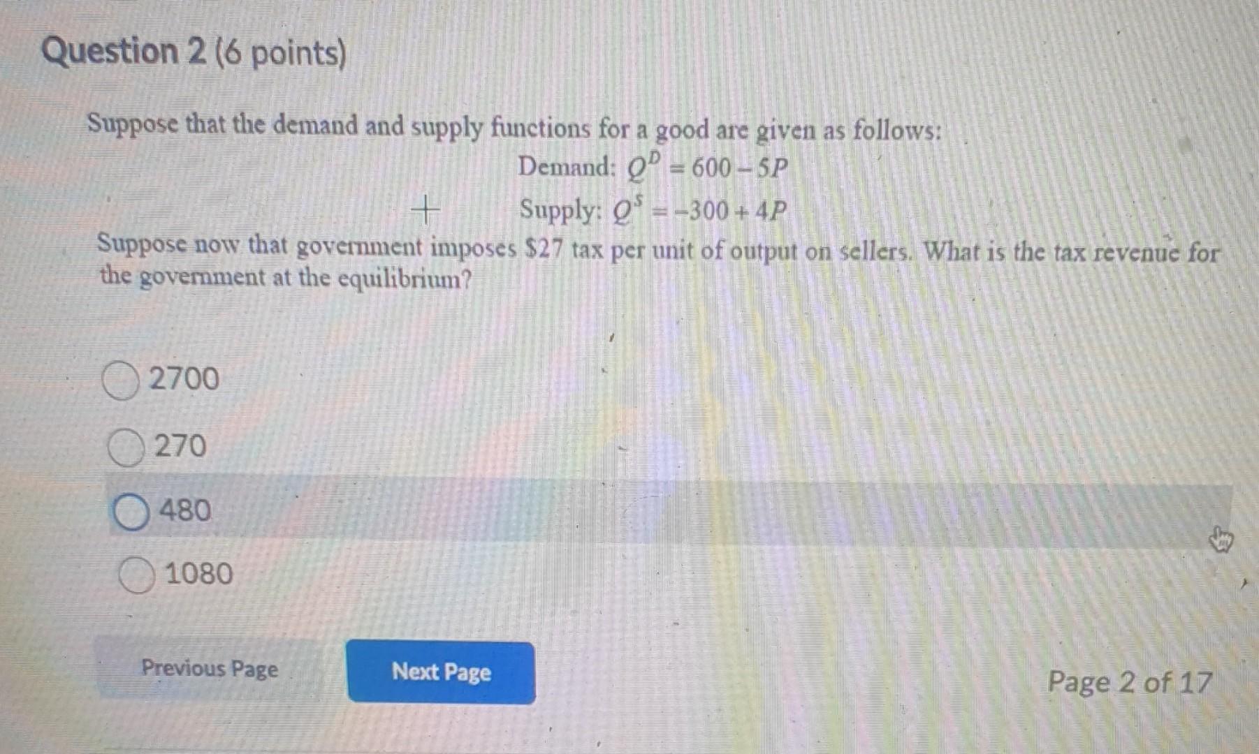 Solved Suppose that the demand and supply functions for a | Chegg.com