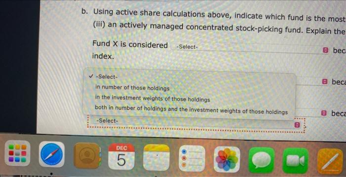 a. Calculate the active share (AS) measure for fand | Chegg.com