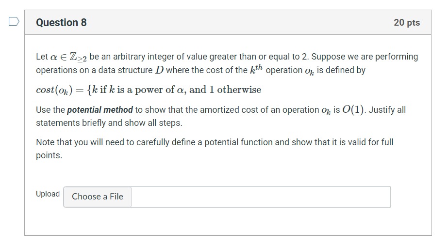 Solved Question 8\\nLet \\\\alpha inZ_()>=2 be an arbitrary | Chegg.com