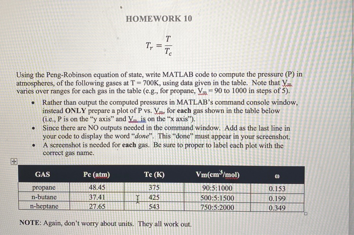 EXERCISE 1 (5 pts): PENG-ROBINSON EQUATION OF STATE | Chegg.com EXERCISE 1 (5 pts): PENG-ROBINSON EQUATION OF STATE | Chegg.com