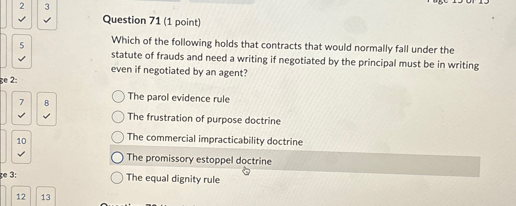 Solved Question 71 (1 ﻿point)Which of the following holds | Chegg.com