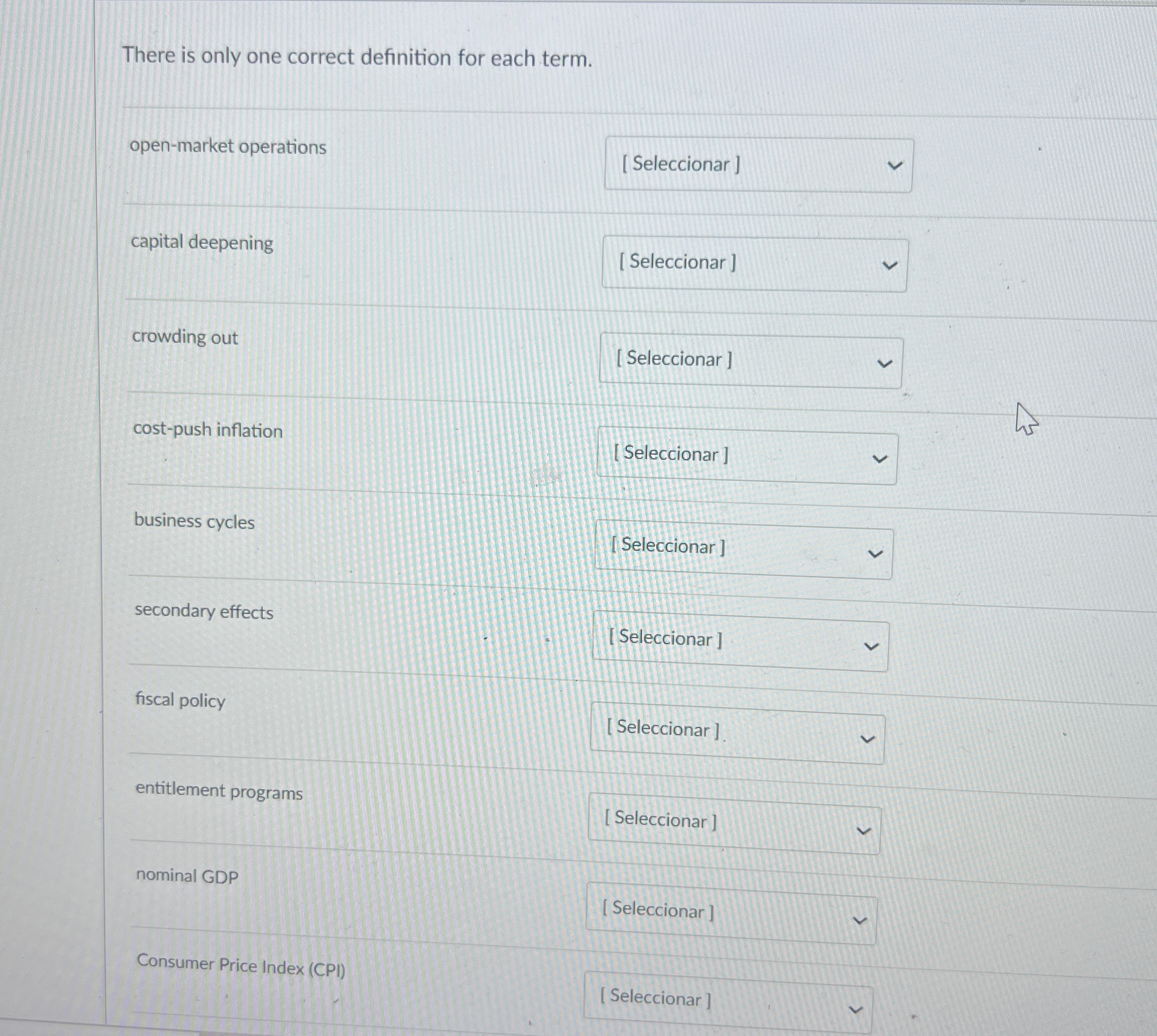 Solved There is only one correct definition for each | Chegg.com