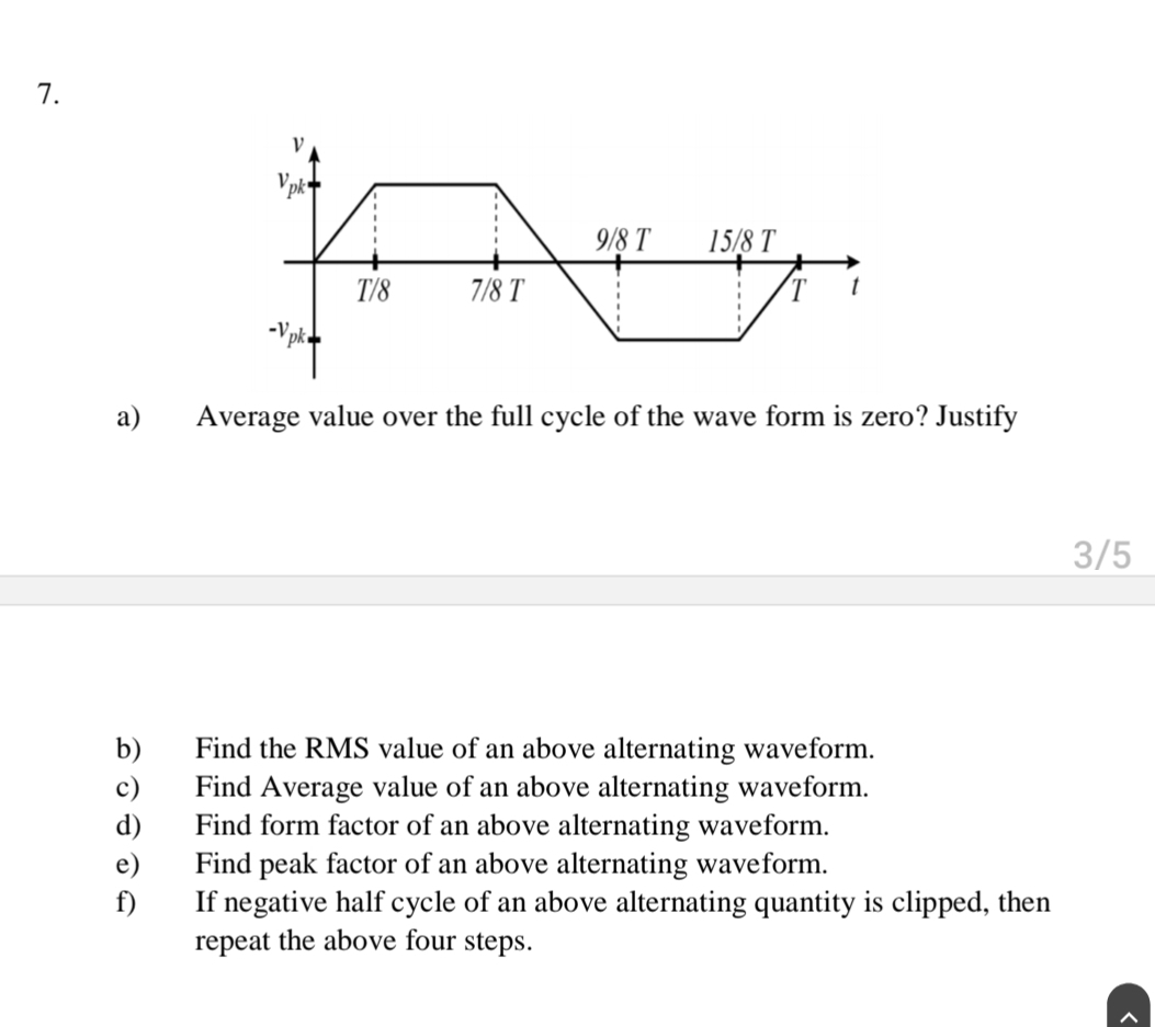 Solved a) ﻿Average value over the full cycle of the wave | Chegg.com