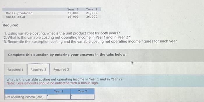 Solved 1. Using variable costing, what is the unit product | Chegg.com