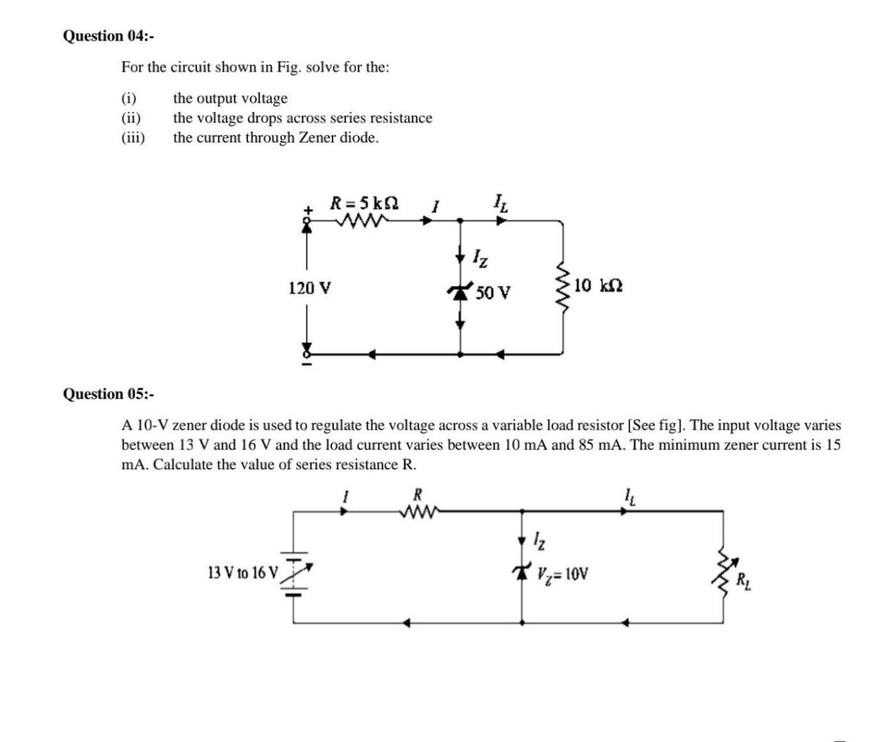 Solved Question 04:-For the circuit shown in Fig. solve for | Chegg.com
