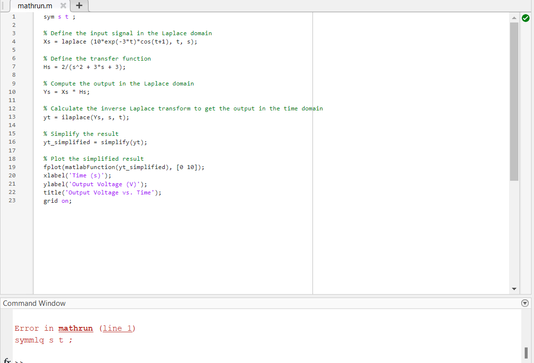 Solved A circuit is shown below. Error in mathrun (line | Chegg.com