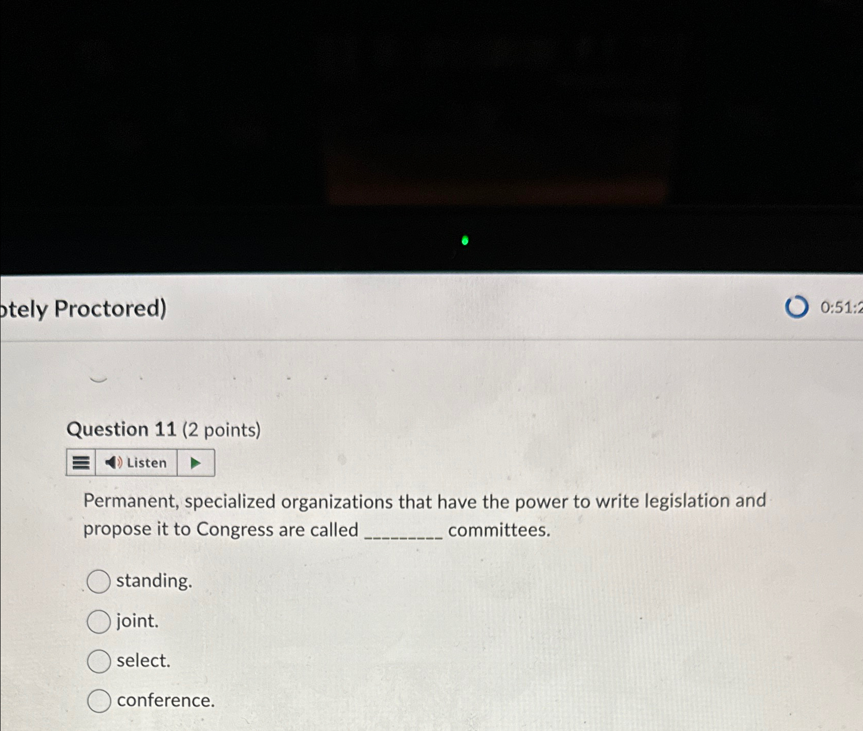 Solved tely Proctored)0:51:2Question 11 (2 | Chegg.com
