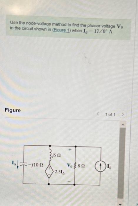 Solved Use the node-voltage method to find the phasor | Chegg.com