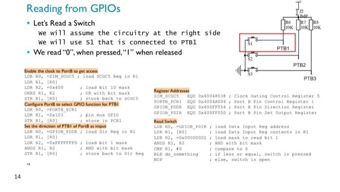 Example - Writing to GPIOs " Let's Turn On an LED | Chegg.com