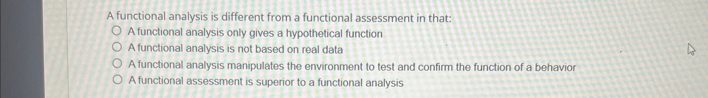 Solved A functional analysis is different from a functional | Chegg.com