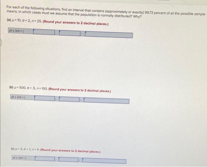 Solved For each of the following situations, find an | Chegg.com