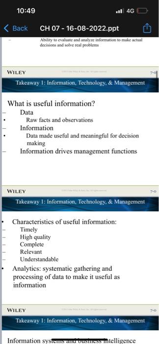 Solved WILEY Chapter 7 Learning Dashboard WILEY Takeaway 1: | Chegg.com