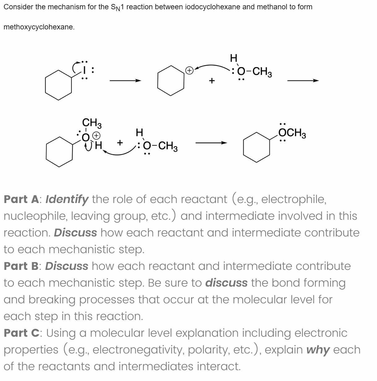 Solved Consider the mechanism for the SN1 ﻿reaction between | Chegg.com