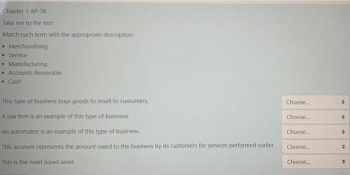 Solved Chapter 3 AP-3B Take me to the text Match each term | Chegg.com