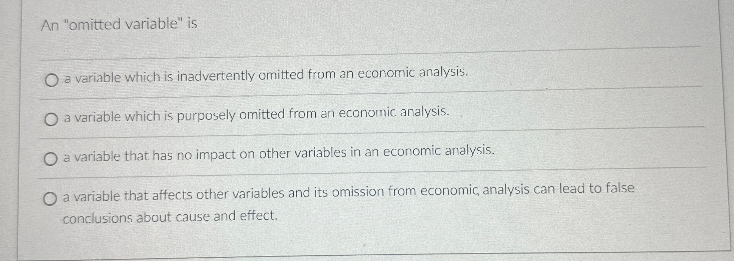 Solved An Omitted Variable Isqa Variable Which Is 