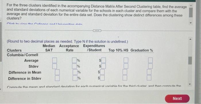 Solved Distance Matrix After Second Clustering dataFor the | Chegg.com