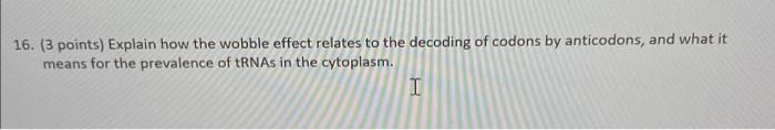 Solved 16. (3 points) Explain how the wobble effect relates | Chegg.com