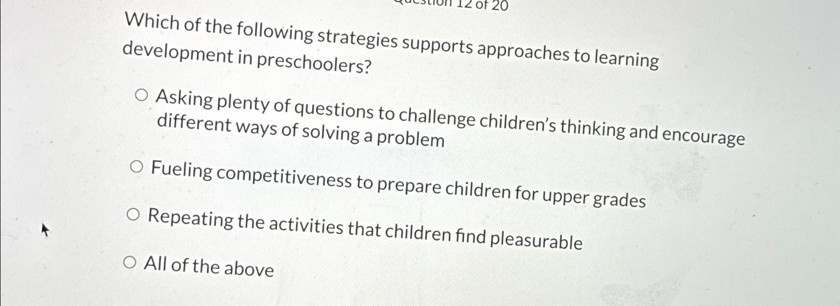 Solved Which of the following strategies supports approaches | Chegg.com