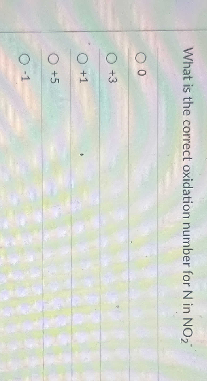 Solved What is the correct oxidation number for N-in | Chegg.com