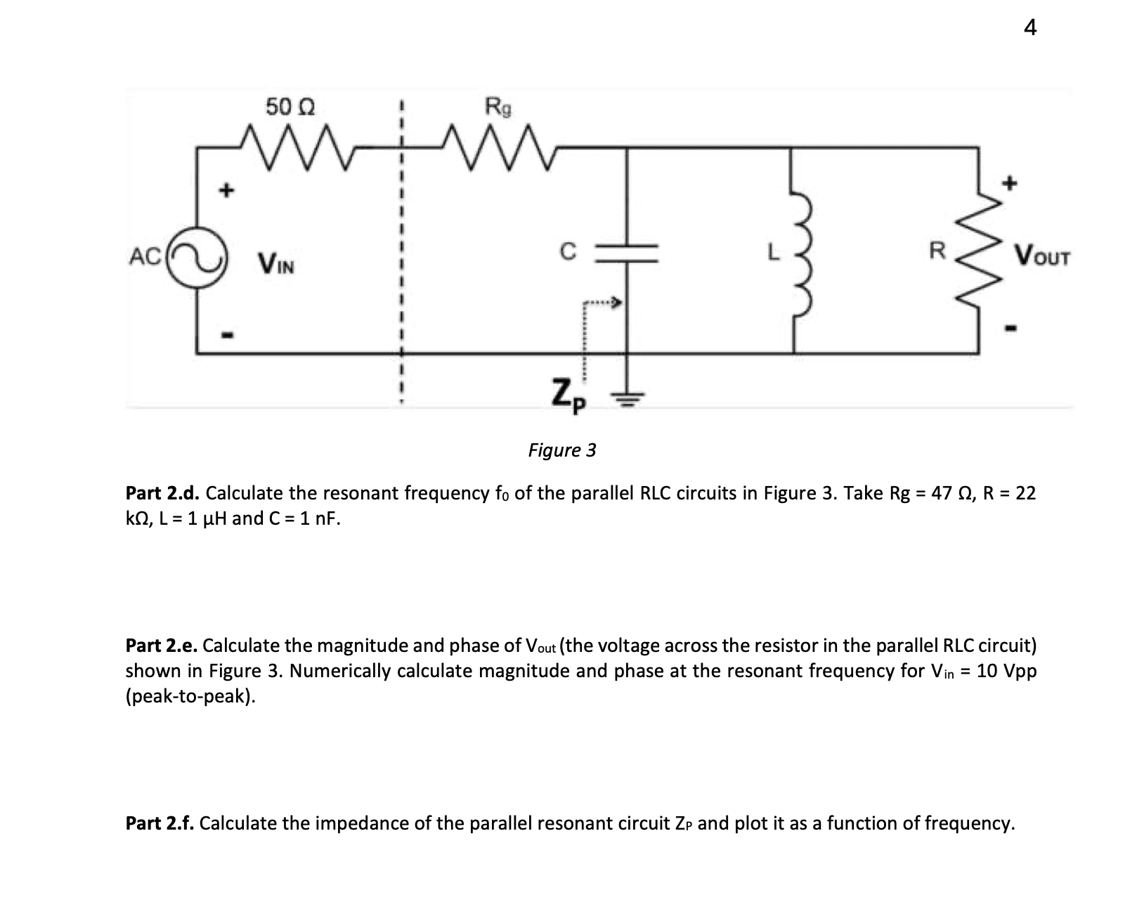 4Part 2.d. ﻿Calculate the resonant frequency f0 of | Chegg.com