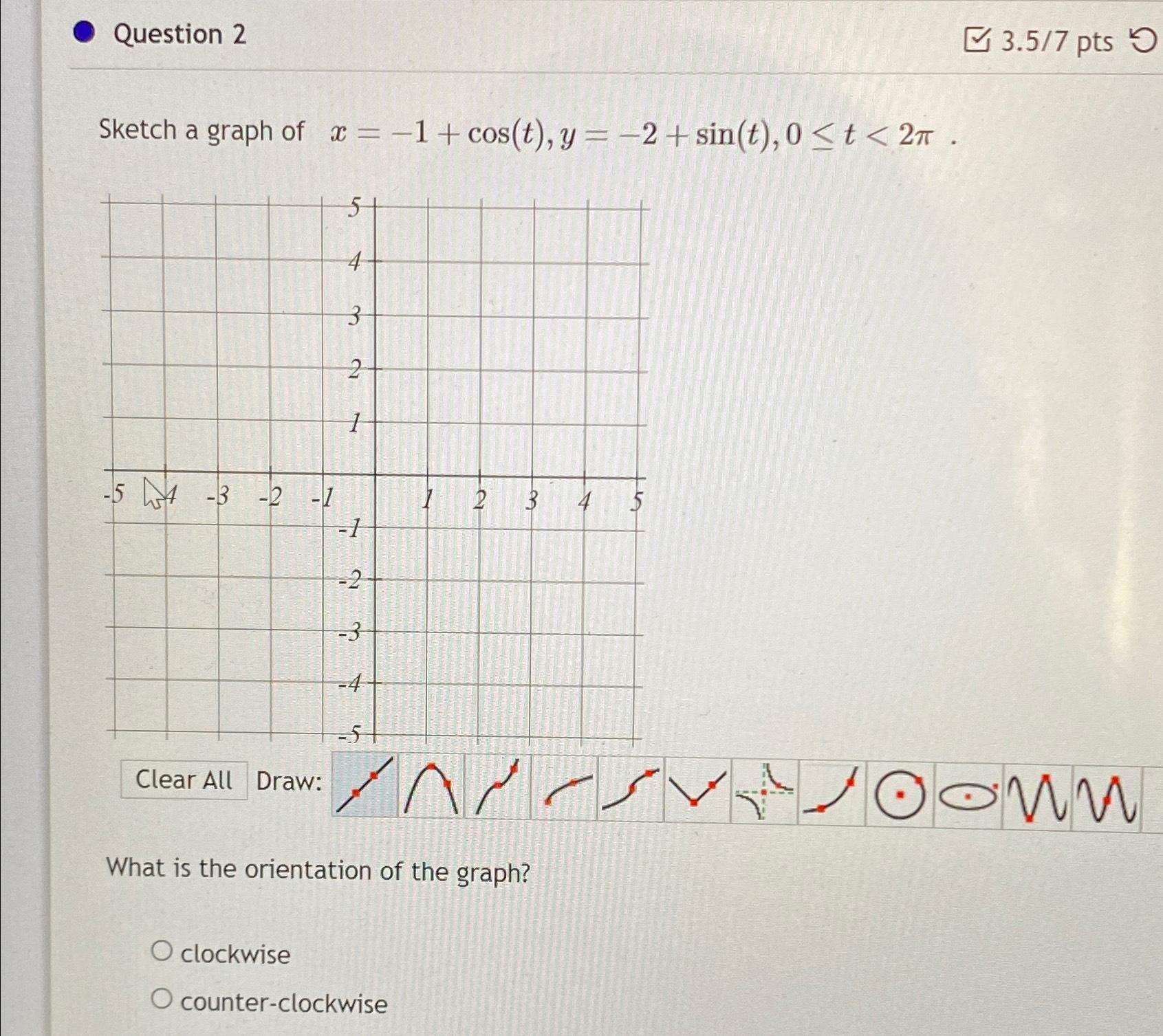 Solved Question 2『 3.5/7 ﻿ptsSketch a graph of | Chegg.com