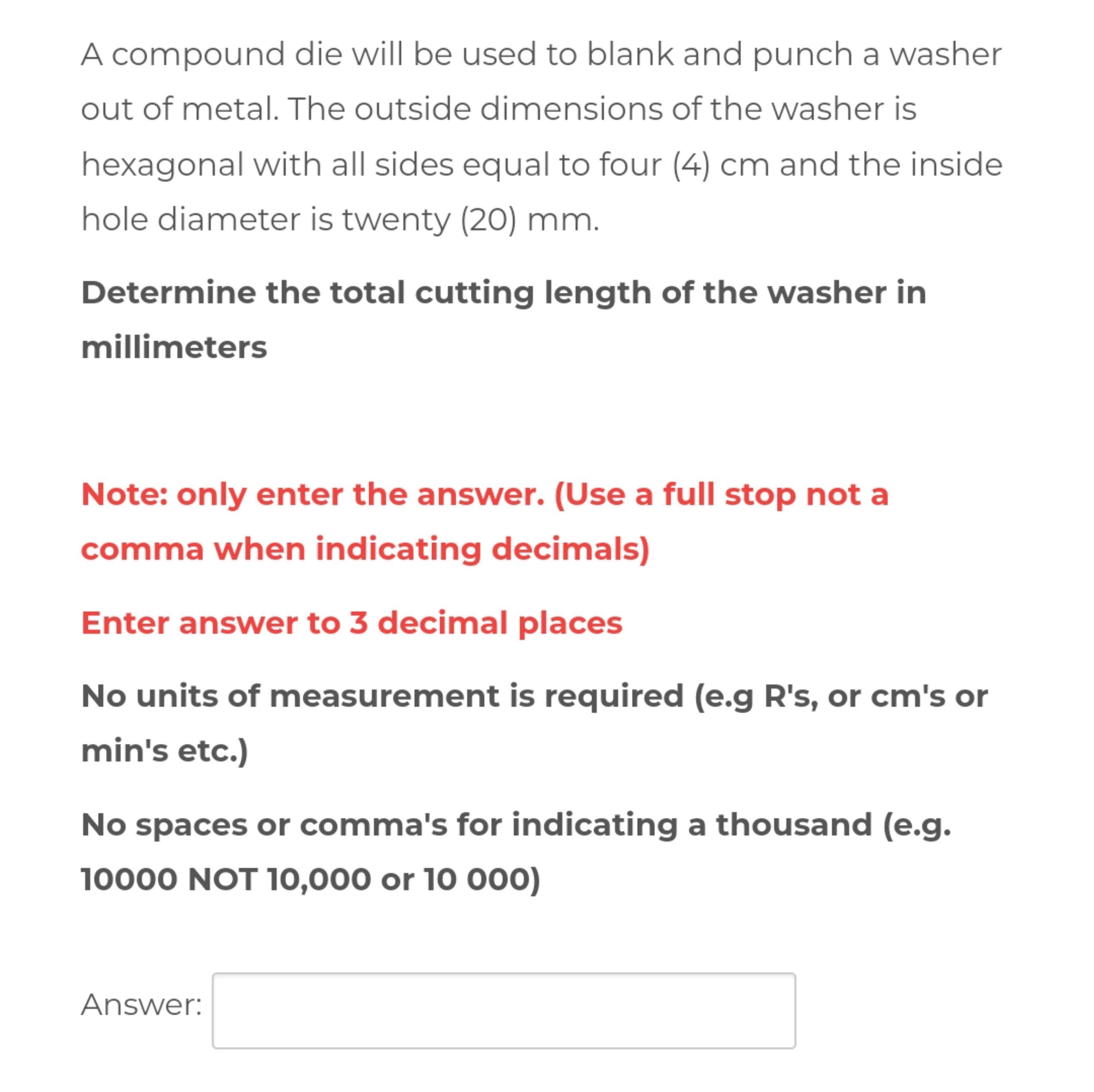 Solved A compound die will be used to blank and punch a | Chegg.com