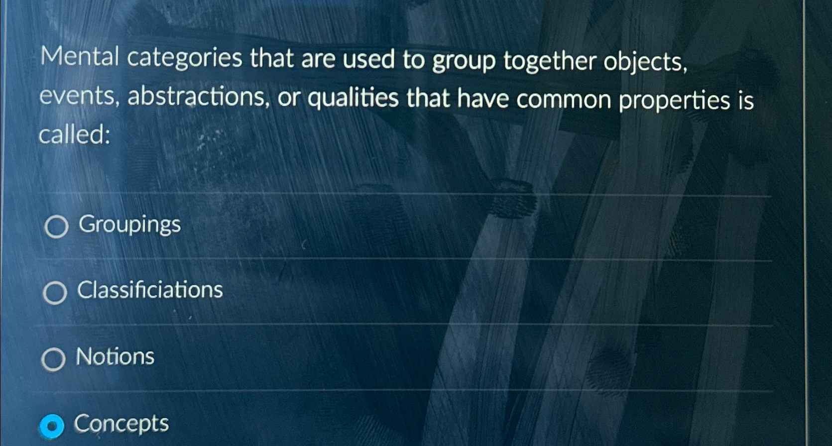 Solved Mental categories that are used to group together | Chegg.com