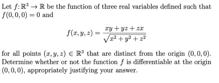 Solved Let f:R3→R be the function of three real variables | Chegg.com