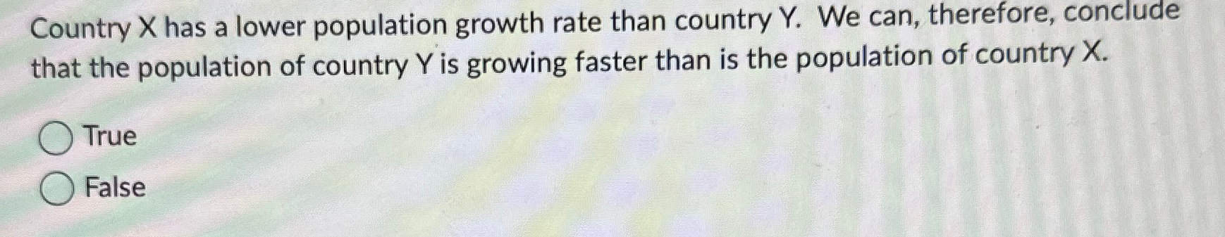 Solved Country x ﻿has a lower population growth rate than | Chegg.com