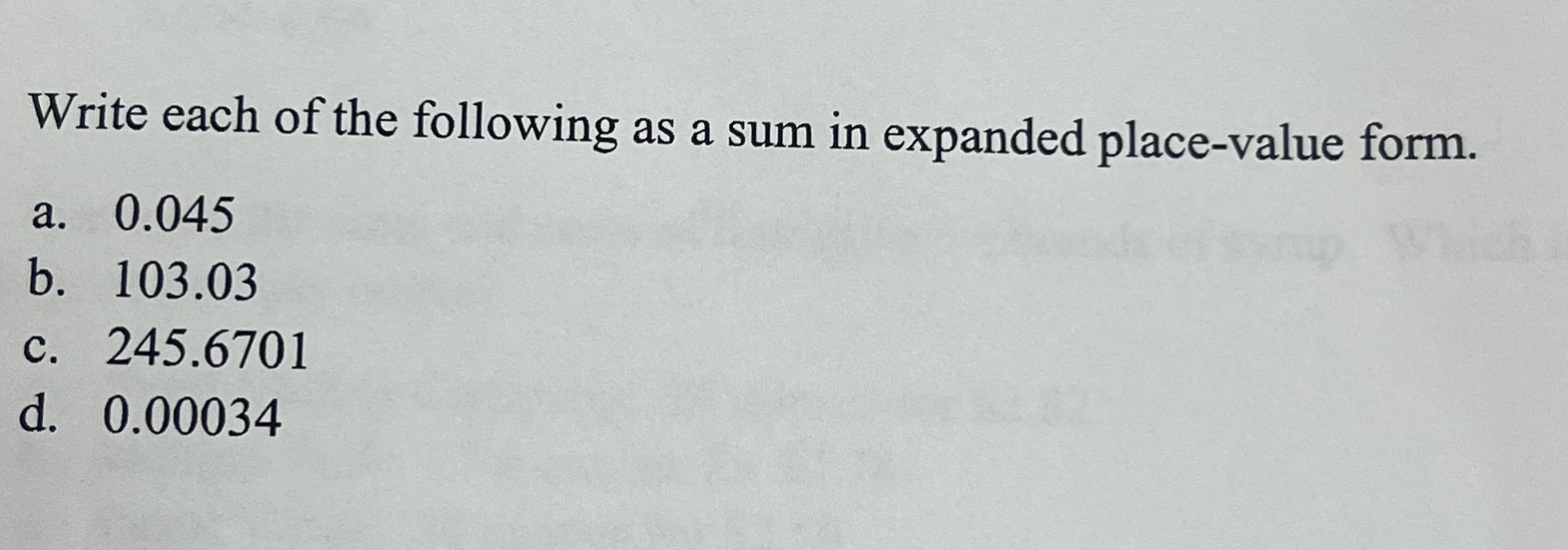 Solved Write each of the following as a sum in expanded | Chegg.com