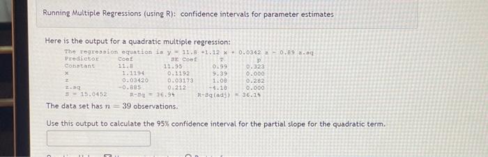 Solved Running Multiple Regressions (using R): confidence | Chegg.com